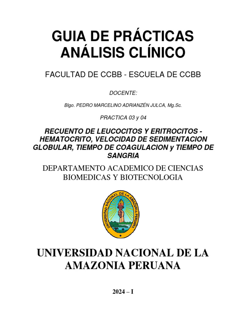 PRACTICA 03 y 04 RGB, RGR, HEMATOCRITO, VSG, TIEMPO COAGULCION, TPO SANGRIA | PDF | Coagulación ...