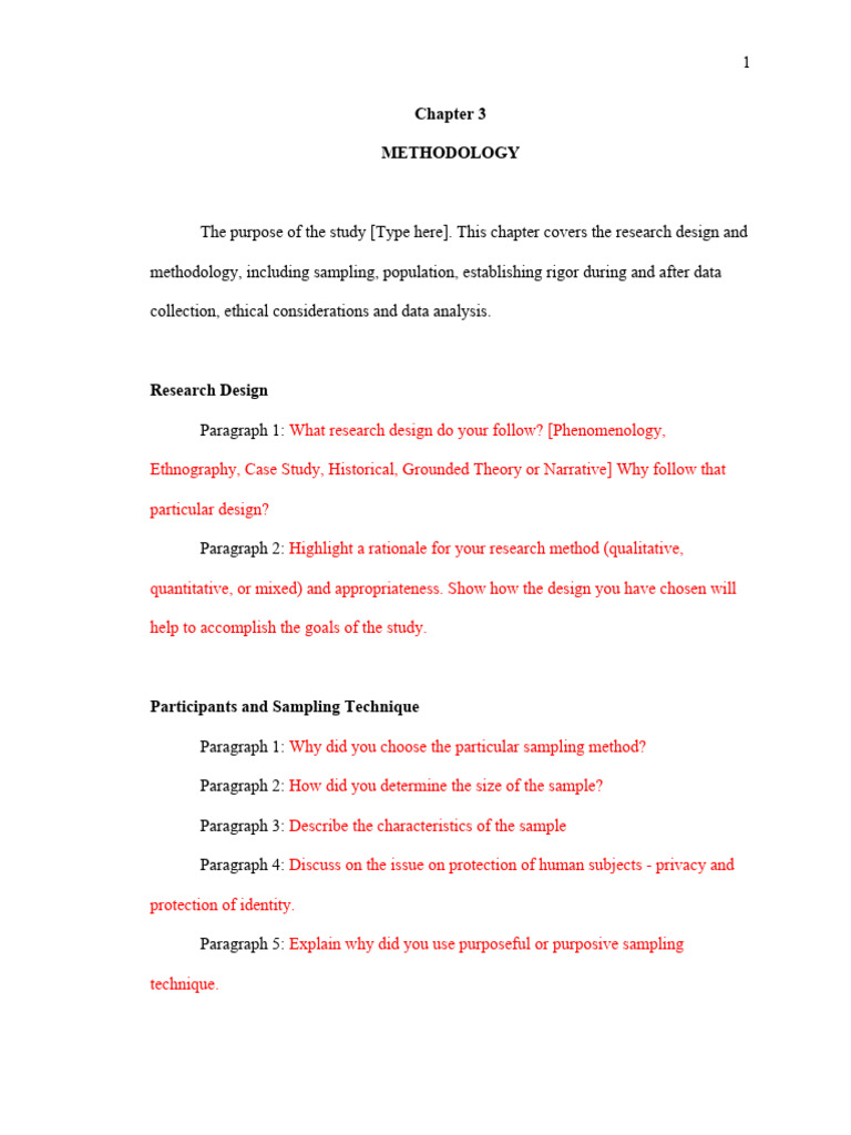 Chapter 3 (Methodology) Template | PDF | Methodology | Inquiry