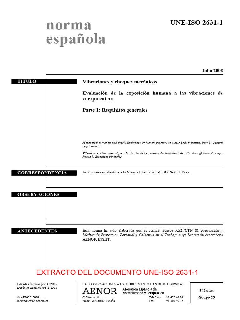(Ex) Une Iso - 2631 1 2008 | PDF | Frecuencia | Hertz