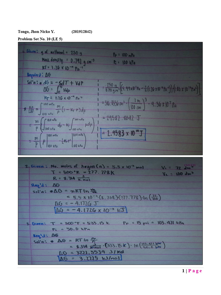 Tongo - Problem Set 10 (Le 5) | PDF