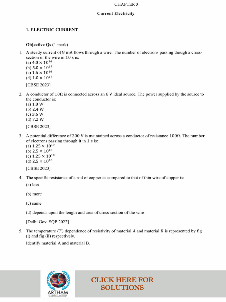 Class 12 Physics CBSE PYQ Chapter Wise Topic Wise - Compressed | PDF