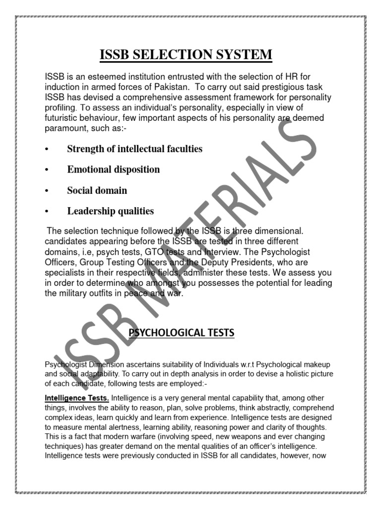 ISSB Dimensions | PDF | Intelligence | Intelligence Quotient