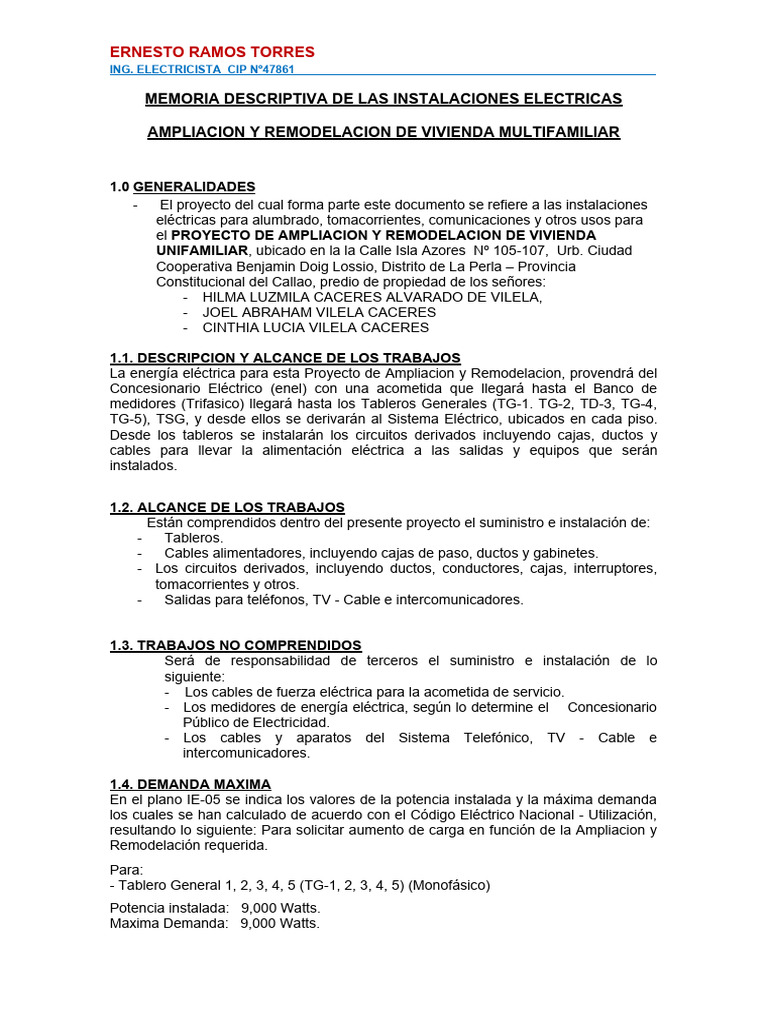 Memoria Inst Electricas | PDF | Aislador (Electricidad) | Conductor electrico