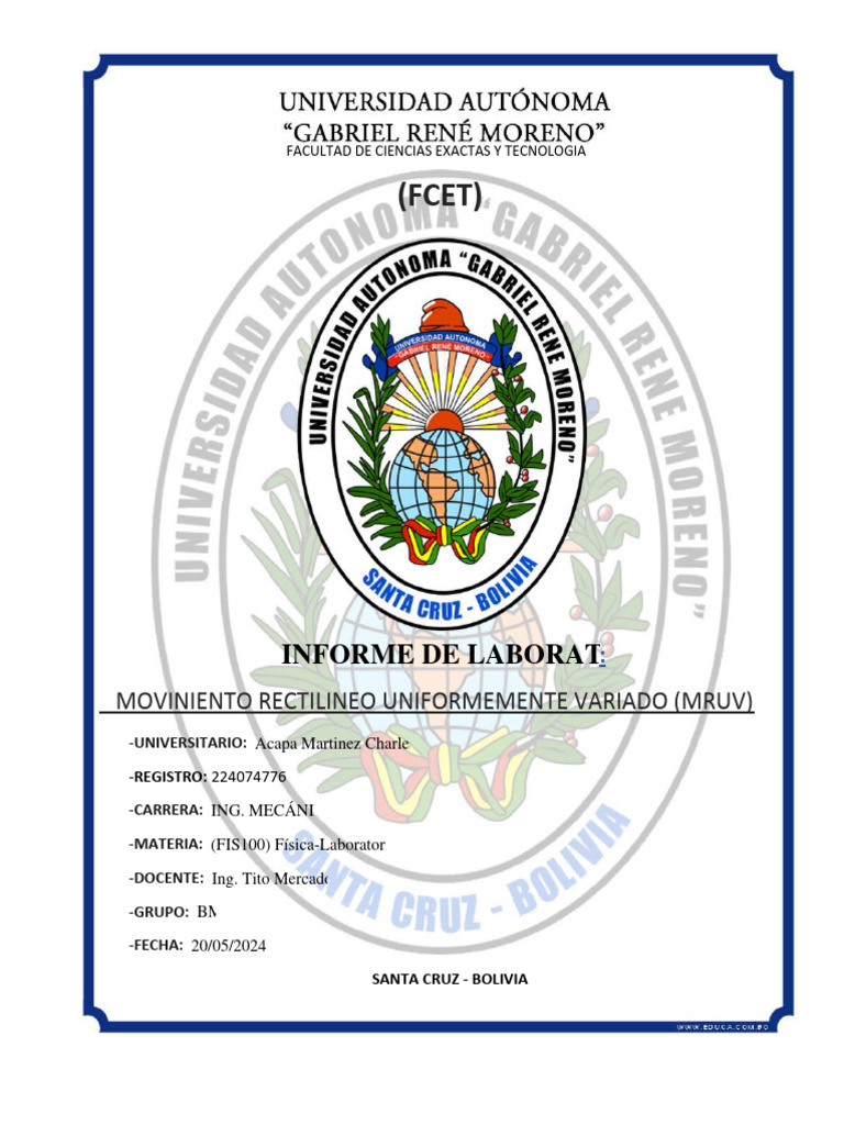 Carátula Uagrm Fcet | PDF