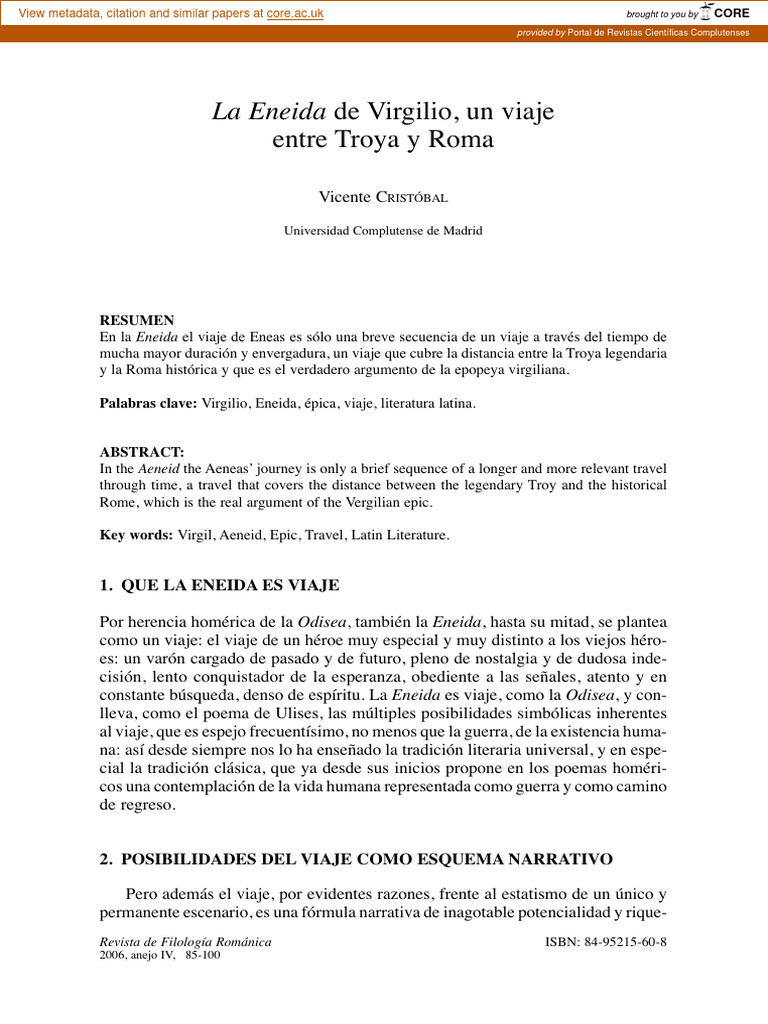 La Eneida de Virgilio Un Viaje Entre | PDF | Eneida | Eneas