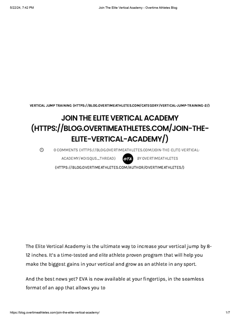 Join the Elite Vertical Academy | PDF | Physical Fitness | Physical ...