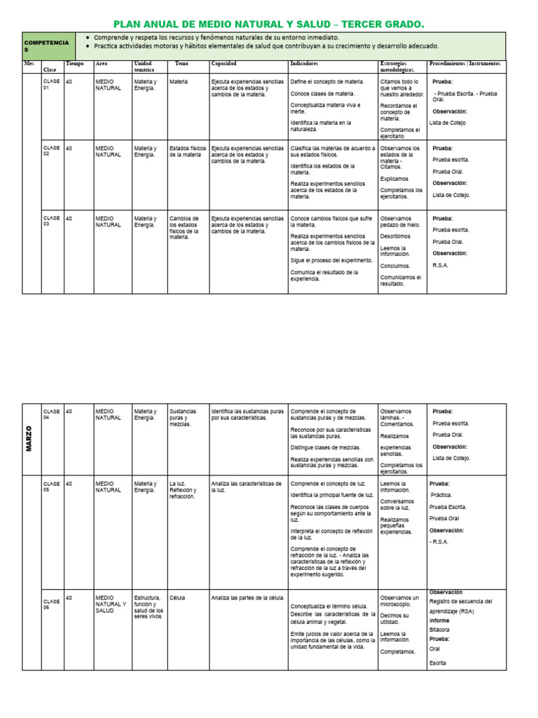 Plan Anual | PDF | Plantas | Importar
