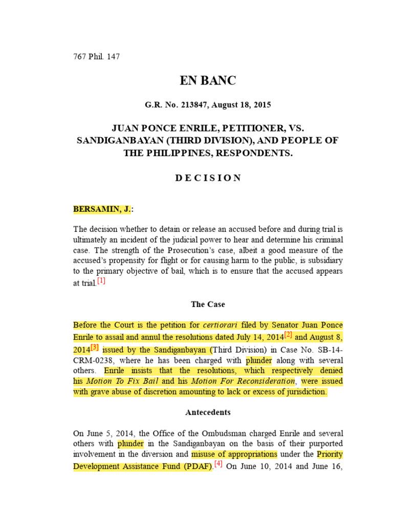 Enrile V Sandiganbayan | PDF | Bail | Mitigating Factor Enrile V Sandiganbayan | PDF | Bail | Mitigating Factor