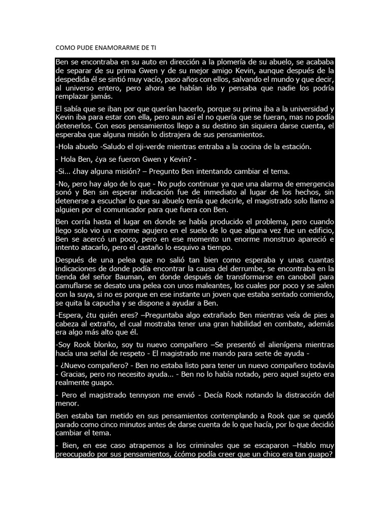 Como Pude Enamorarme de Ti (Ben) | PDF | Amor