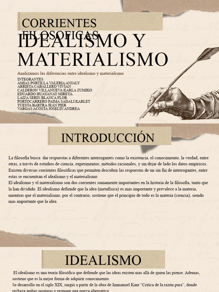 Idealismo y Materialismo | PDF | Idealismo | Materialismo
