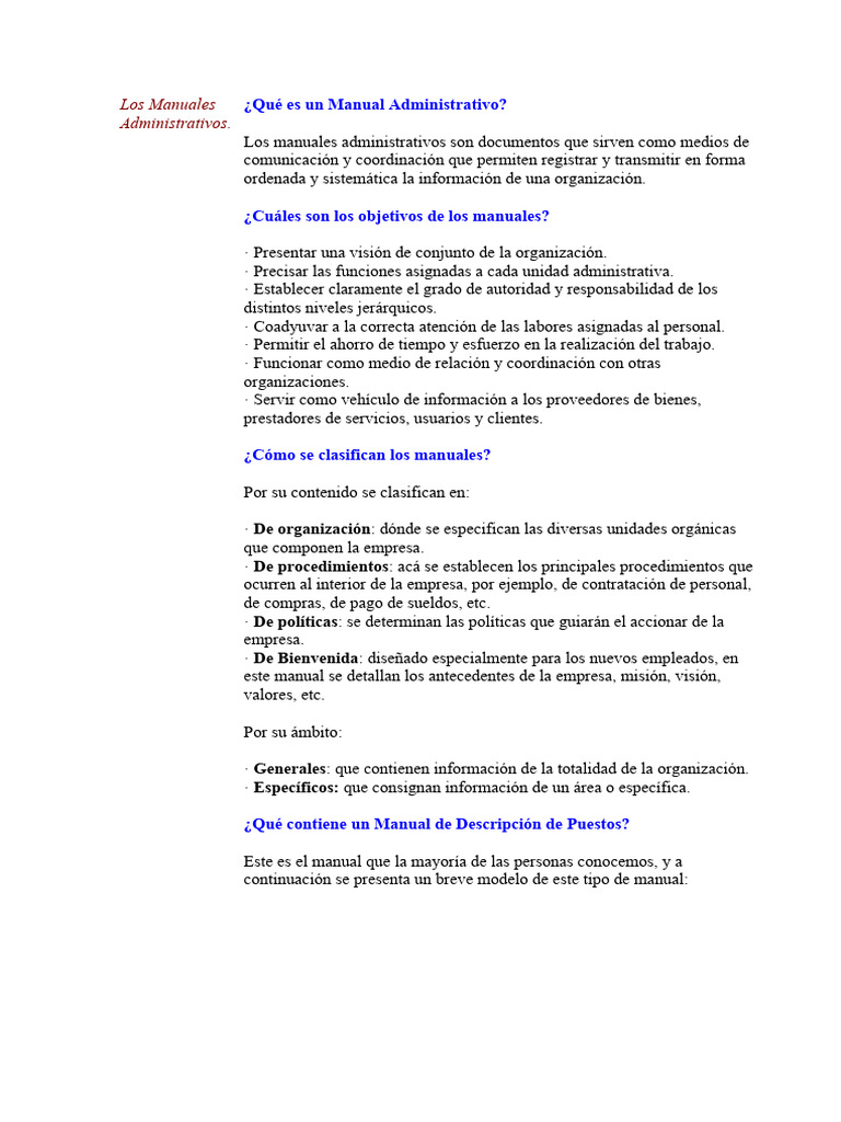 Los Manuales Administrativos | PDF | Crecimiento personal y profesional