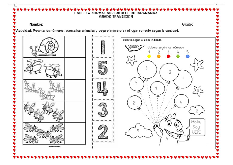 Recorta y Pega Los Numeros 1-5 | PDF