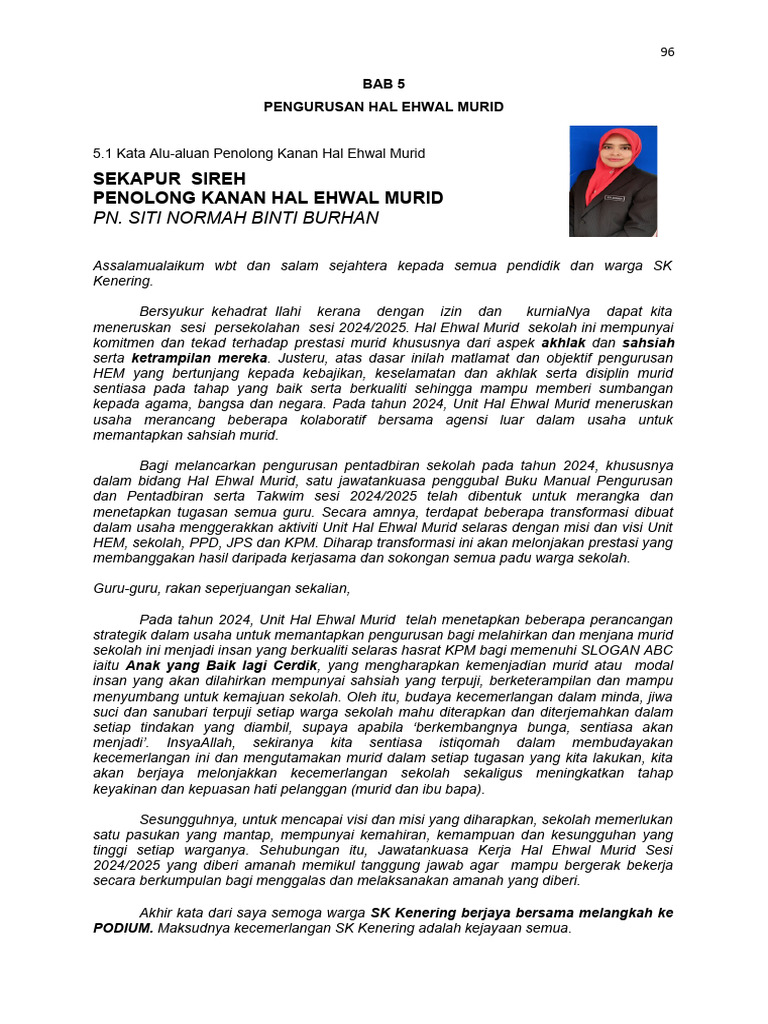 Pengurusan Hem SK KNG 2024 New | PDF