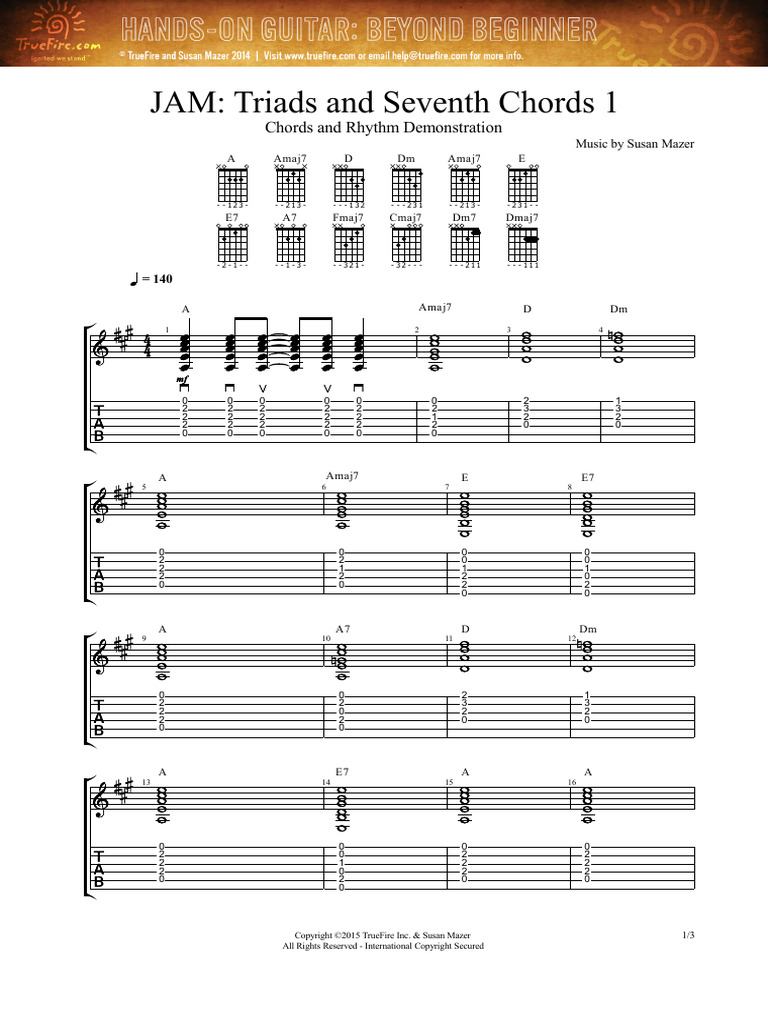 Triads+7th Chords 1 | PDF | Chord (Music) | Musical Techniques