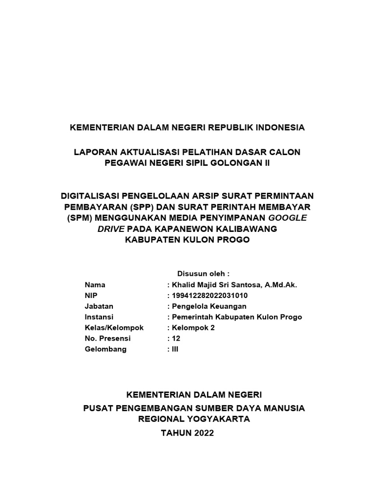 Angkatan III - Kelompok 2 - 2 - Khalid Majid Sri Santosa - Laporan ...
