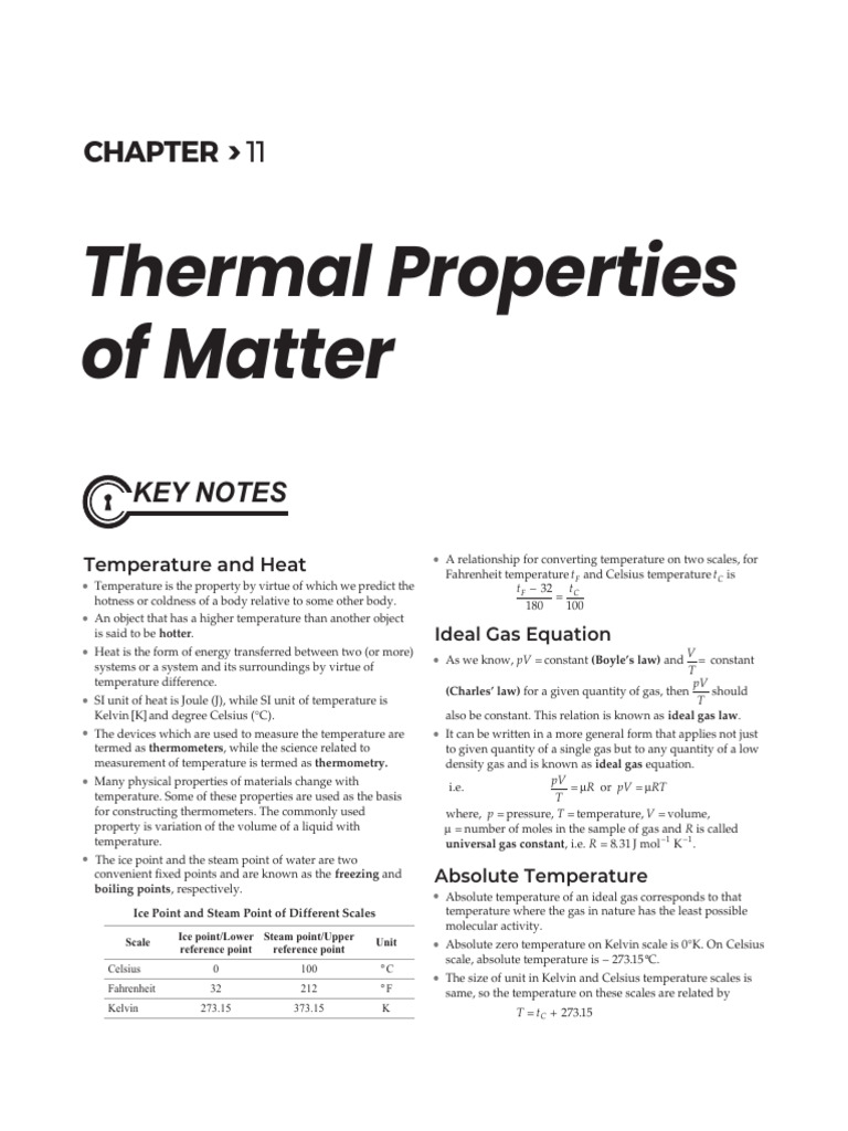 Thermal Properties of Matter | PDF | Thermal Expansion | Temperature