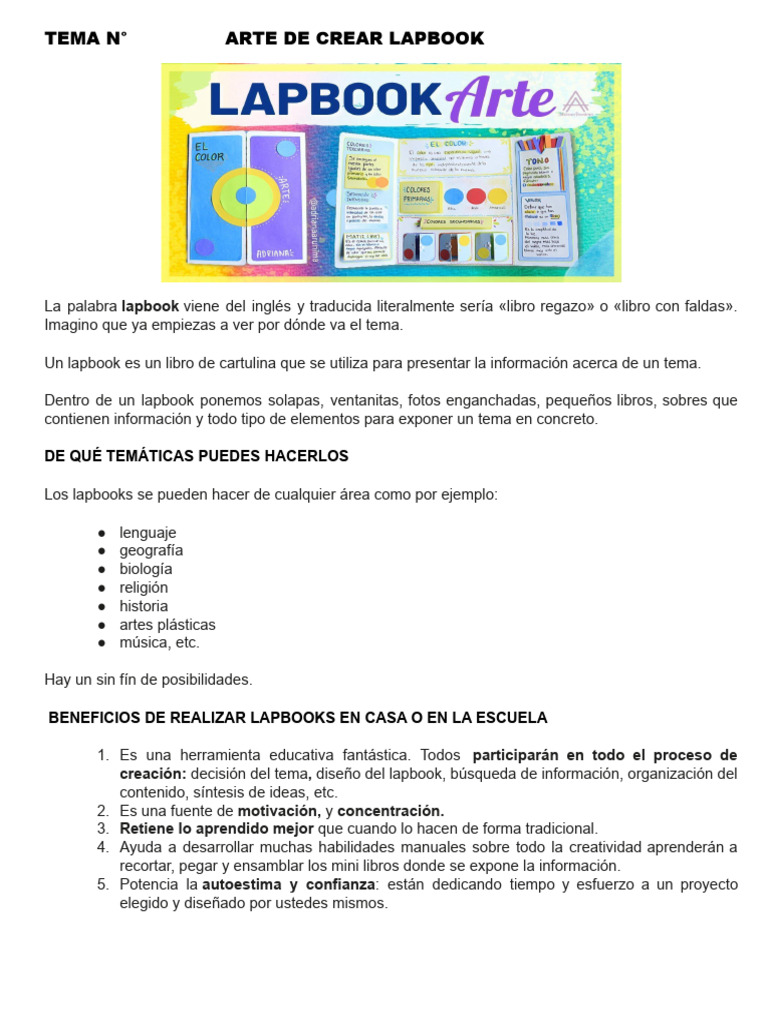 Cómo Crear Lapbooks Educativos Efectivos | PDF | Creatividad