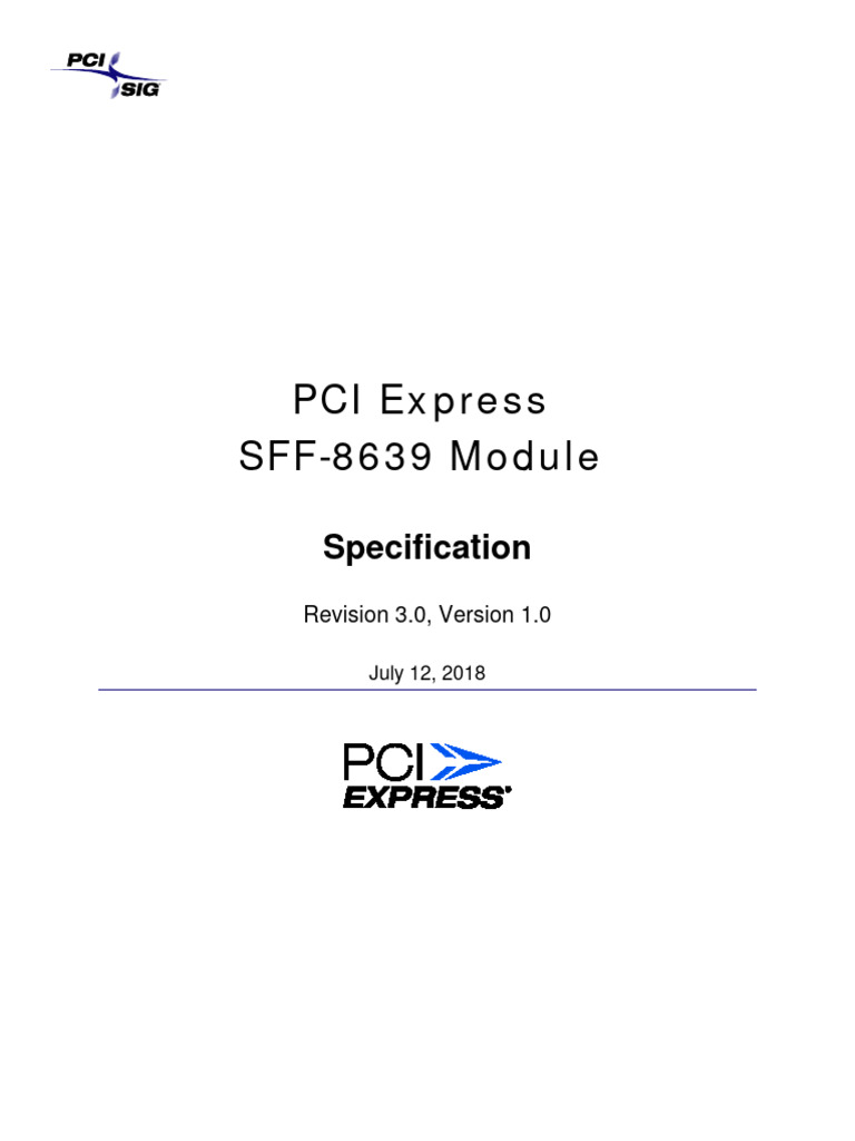 PCIe SFF-8639 R3.0 V1.0 | PDF | Electrical Connector | Information And Communications Technology