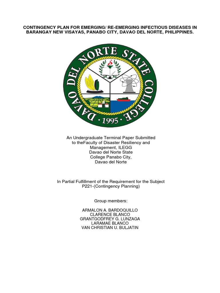 Contingency Plan for Barangay New Visayas | PDF | Emergency Management ...