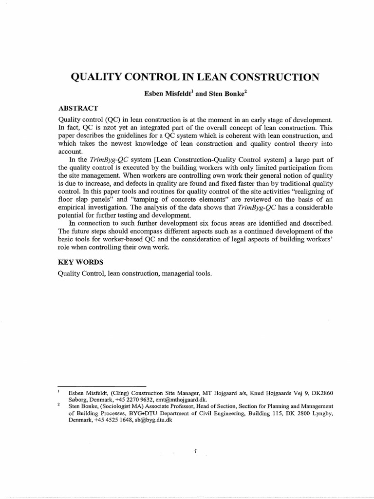 QC in Lean Construction | PDF | Strategic Management | Information