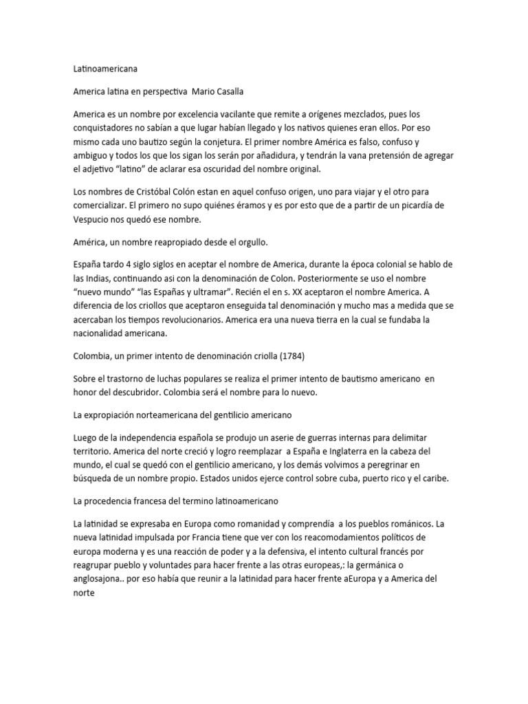 Latinoamericana Resumen Mario Casalla | PDF