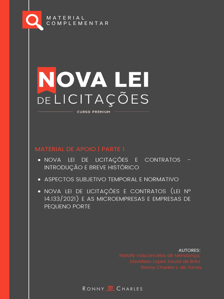 Nova Lei de Licitações: Desafios e Vantagens | PDF | Administração ...