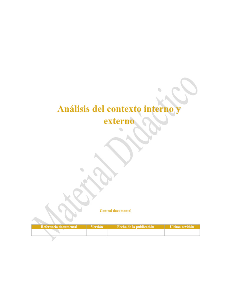 Análisis Del Contexto Interno y Externo | PDF | Business | Economias