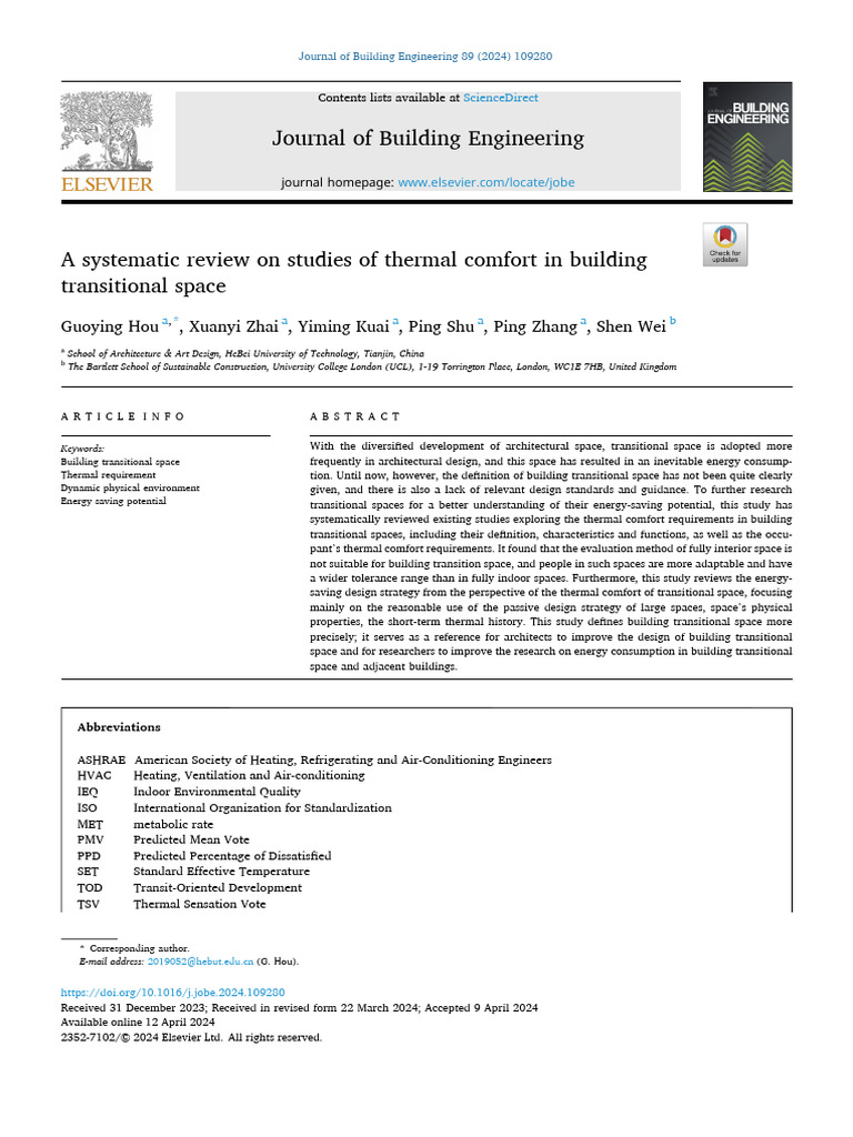 A Systematic Review On Studies of Thermal Comfort in Building ...