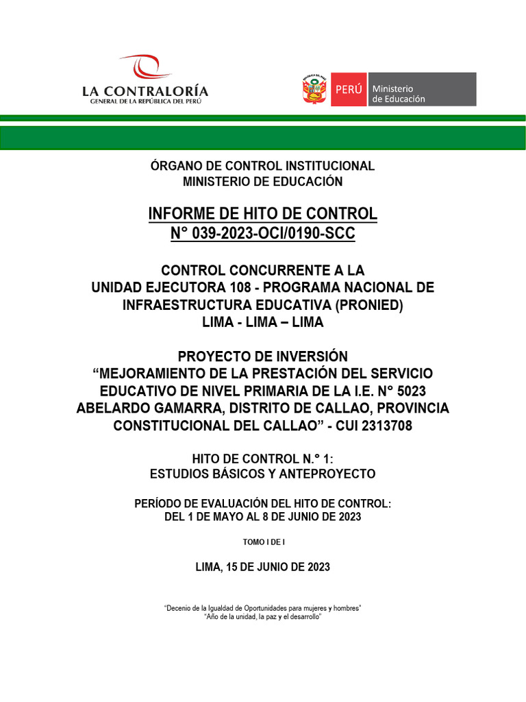 Hito de Control Pronied 3 | PDF | Educación primaria