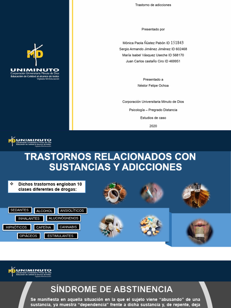 Trastorno de Adicciones | PDF | Despachador de drogas | La dependencia de sustancias