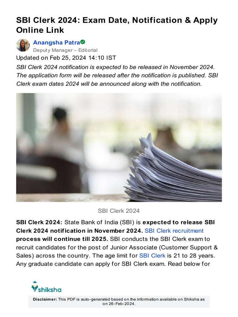 sbi-clerk-2024-exam-date-notification-apply-online-link-anangsha