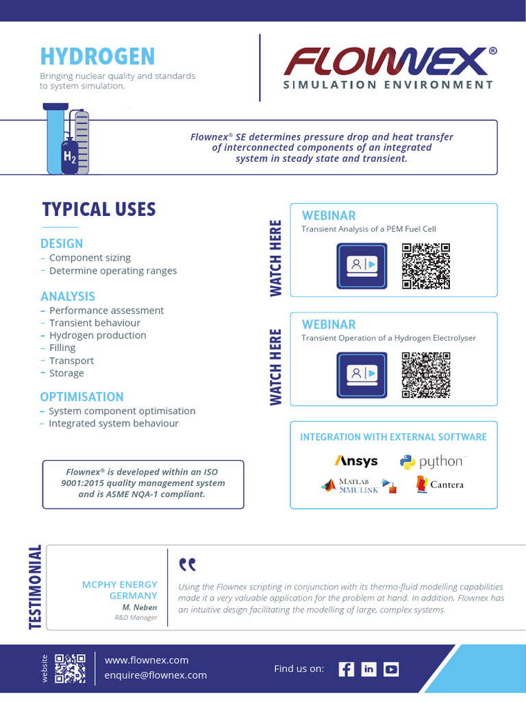 Flownex - Hydrogen Brochure 2023 | Download Free PDF | Fuel Cell | Water