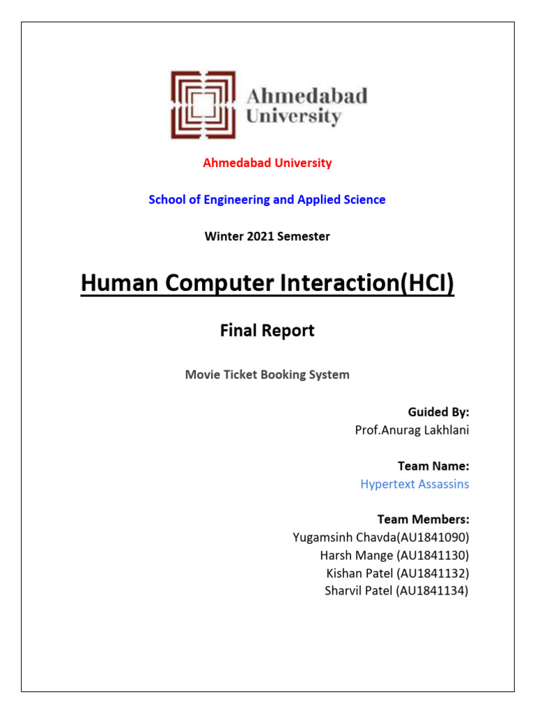 HCI Project: Movie Booking System | PDF | Login | Information