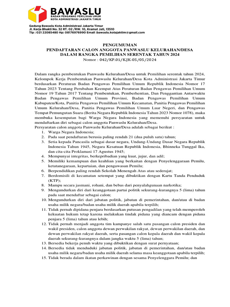 Pengumuman Pendaftaran PKD 2024 | PDF | Ilmu Sosial