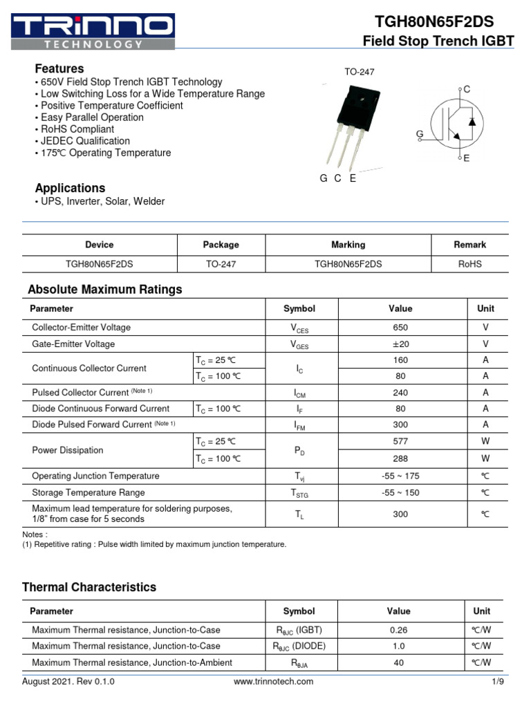 IGBT Specs for Engineers | PDF | Diode | Electronic Engineering