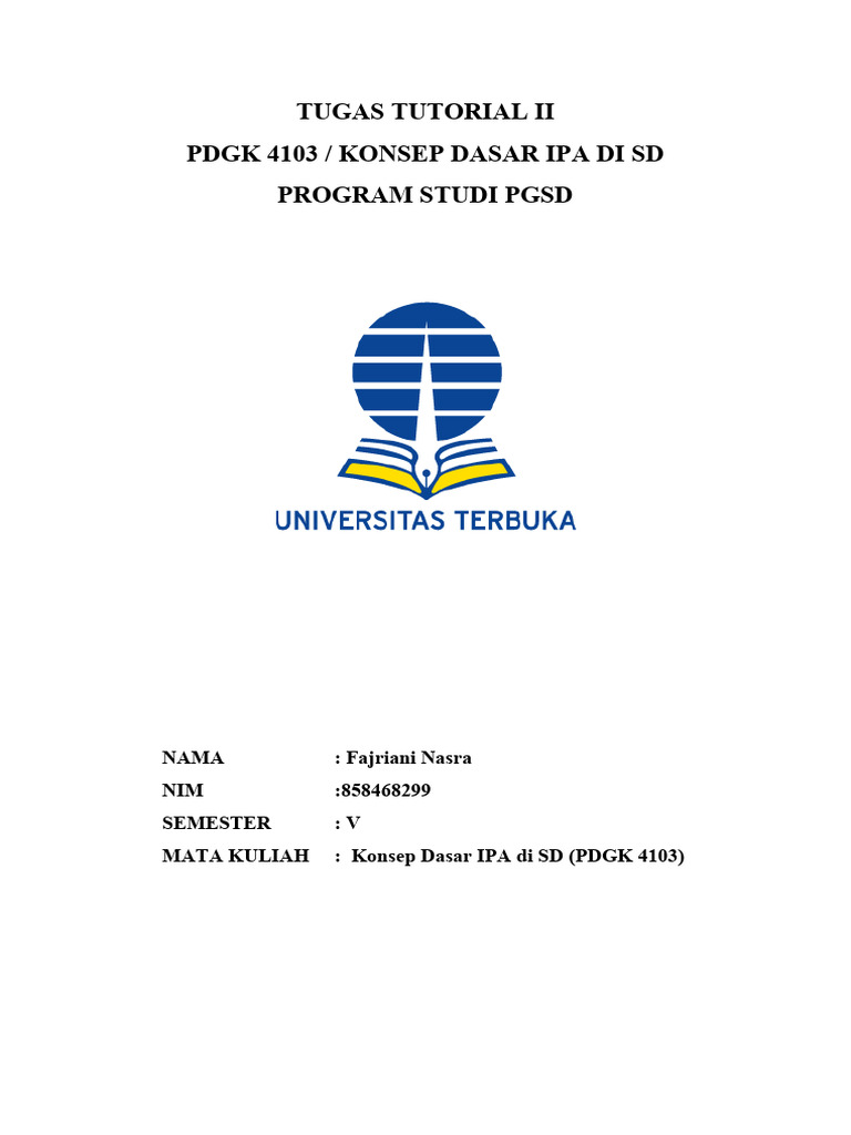 TUGAS TUTORIAL II Konsep Dasar IPA | PDF