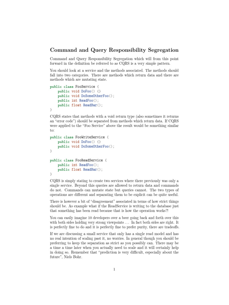Cqrs Pattern | PDF | Information Science | Computing