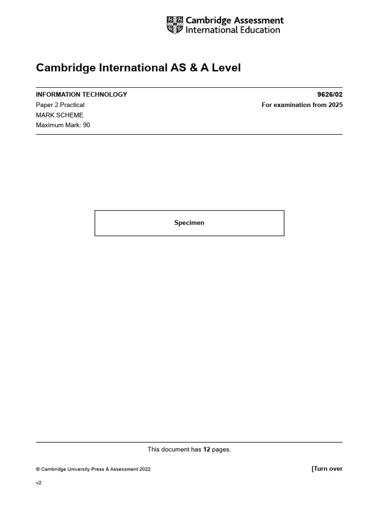 2025 AS & A Level IT Paper 2 Mark Scheme | PDF | Computing