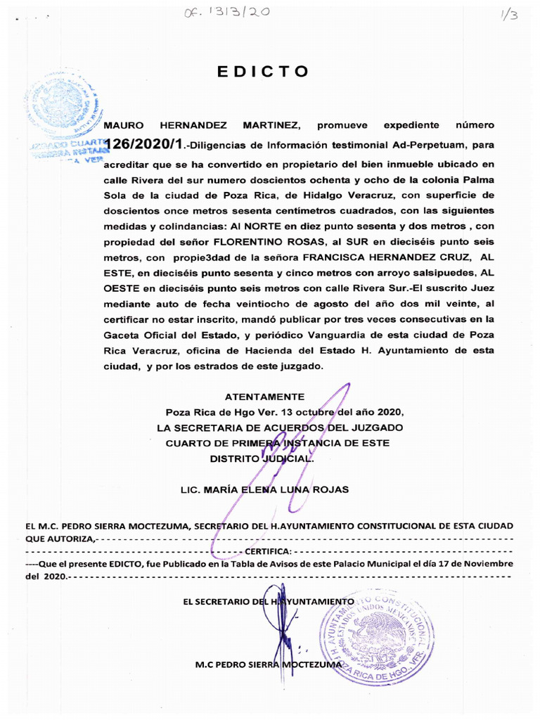 Edicto 126 2020 I | PDF