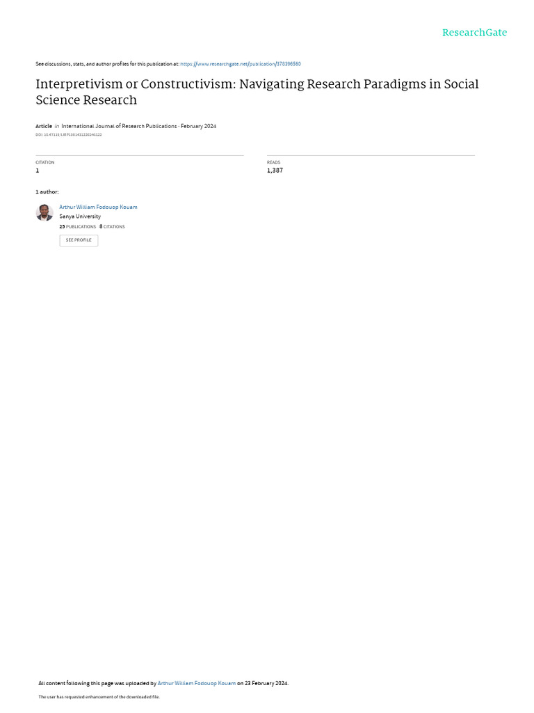 Interpretivism vs. Constructivism in Social Science | PDF | Constructivism (Philosophy Of ...