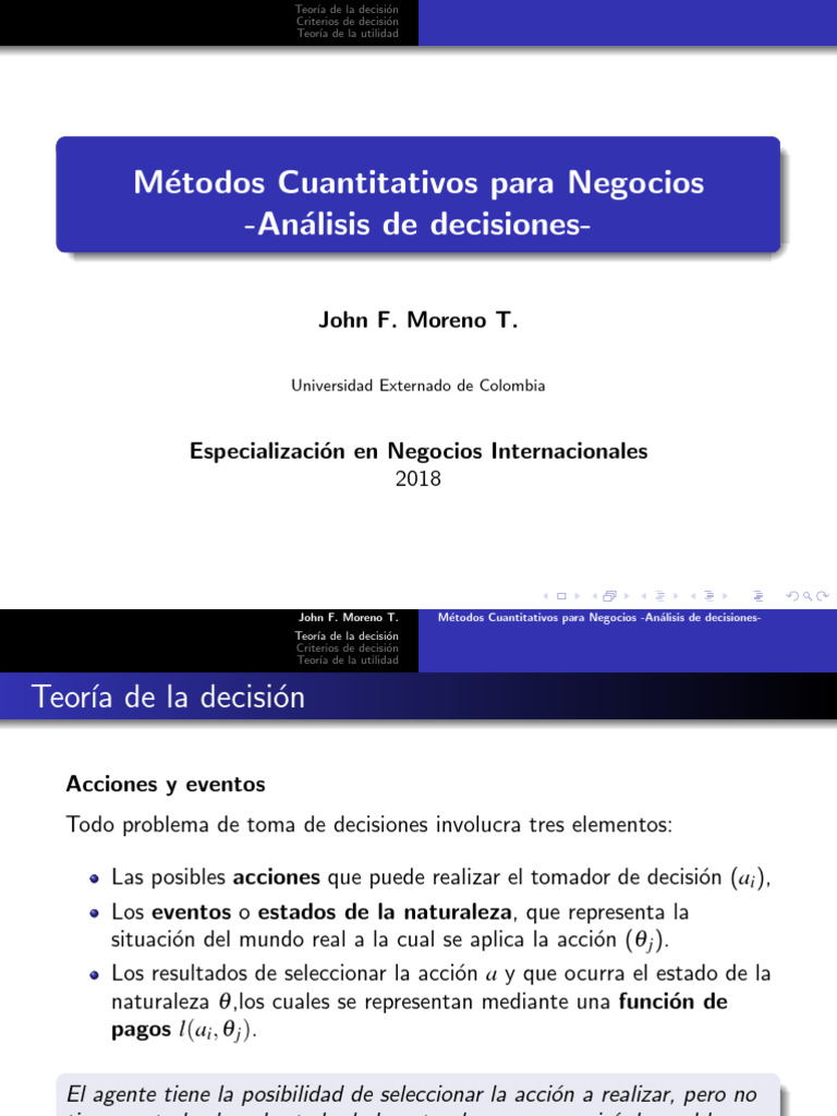 Teoría de La Decisión | PDF | Finanzas y dinero