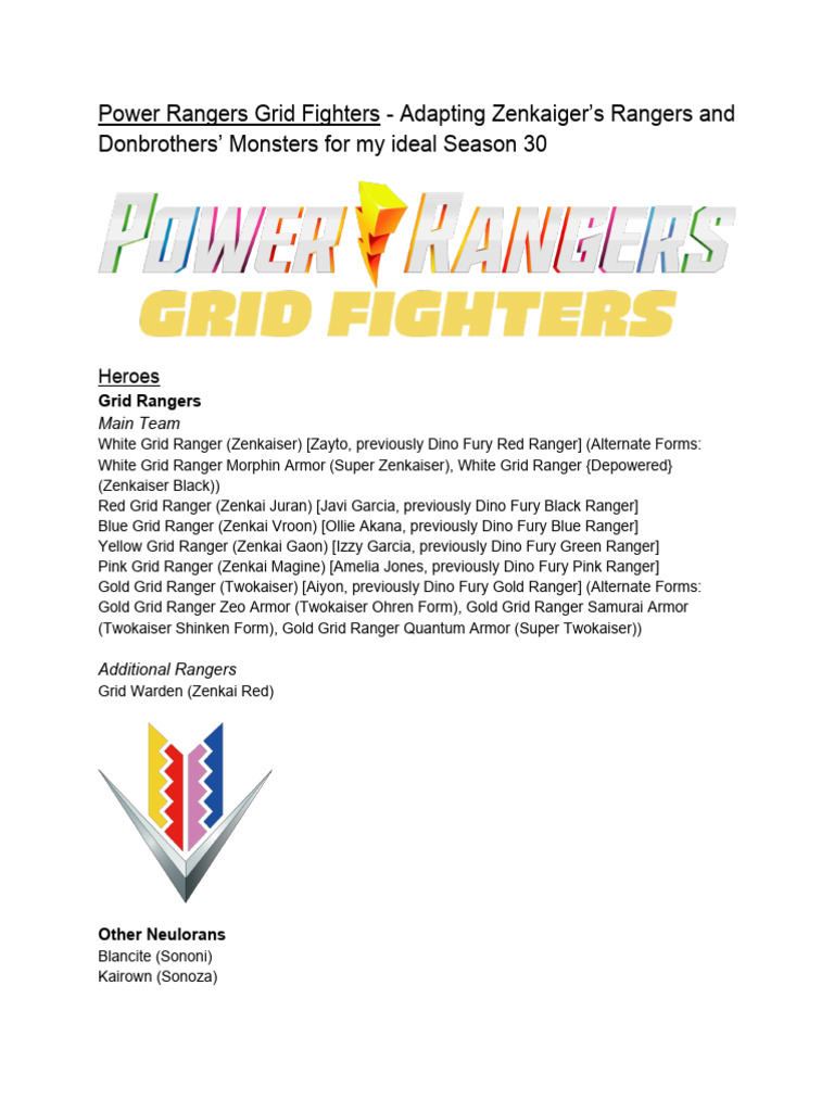 Power Rangers Grid Fighters | PDF