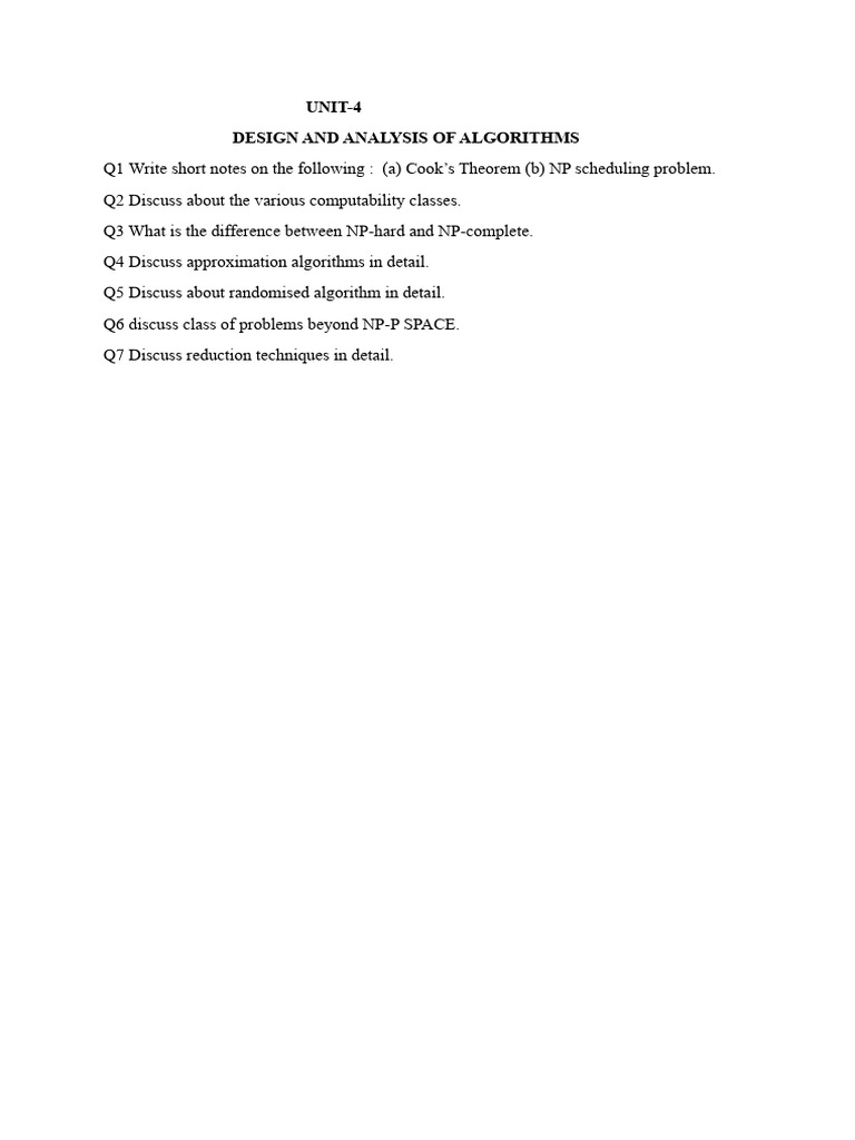 Unit 4 Daa - Imp Questions | PDF | Technology & Engineering