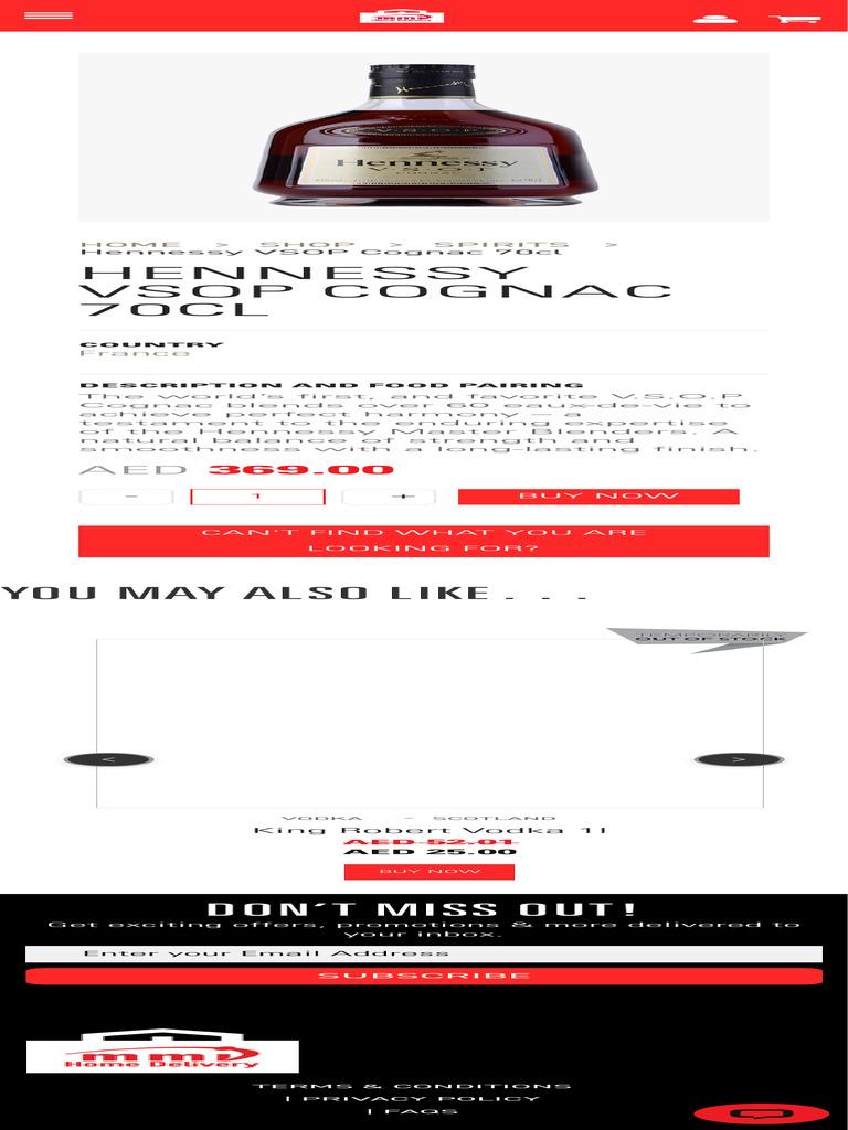 Hennessy VSOP Cognac 70cl - MMI Home Delivery | PDF