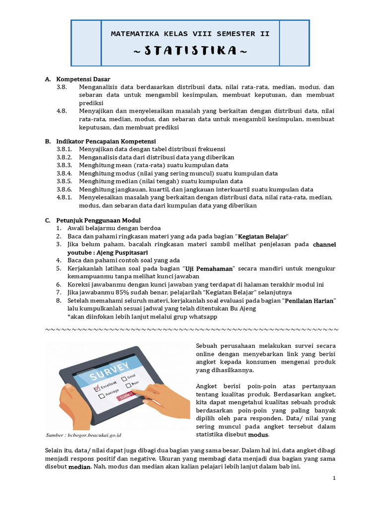 Modul Dan Latihan Soal Materi Statistika | PDF