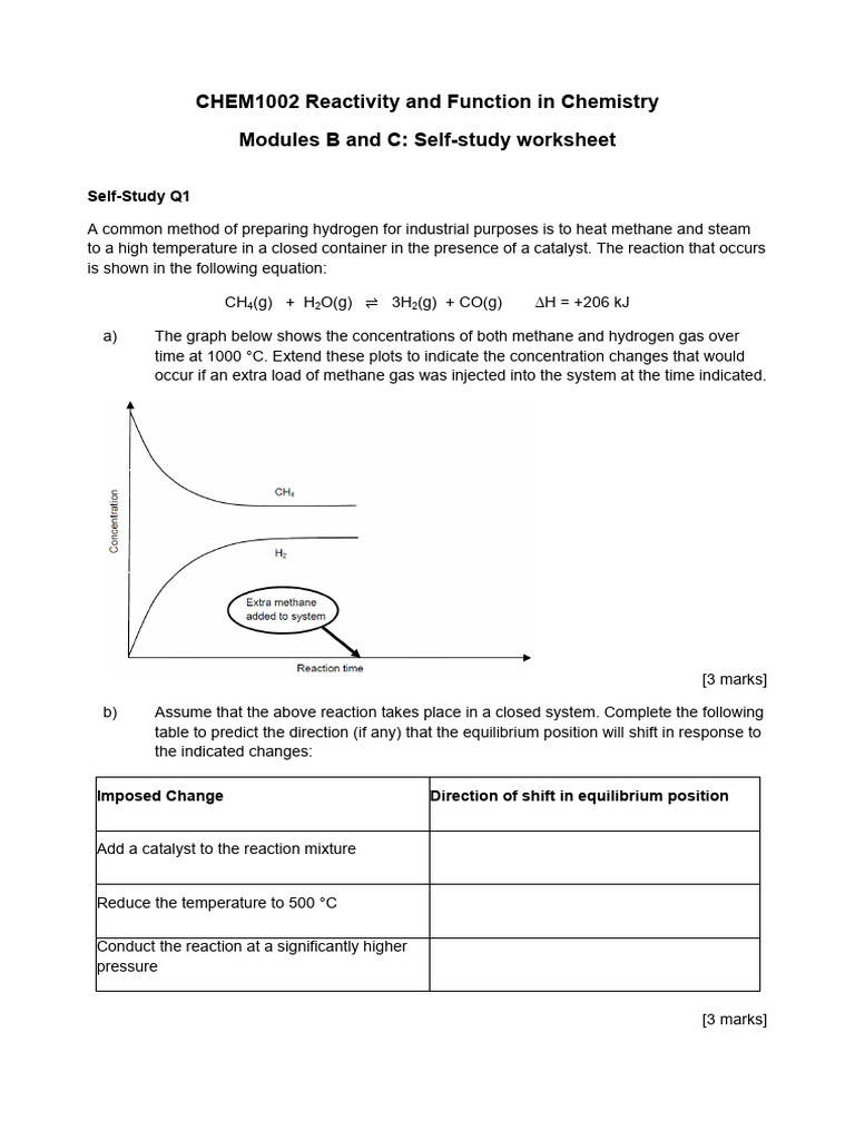 CHEM1002 Equlibria Kinetics Self-Study | PDF | Hydroxide | Chemical Equilibrium