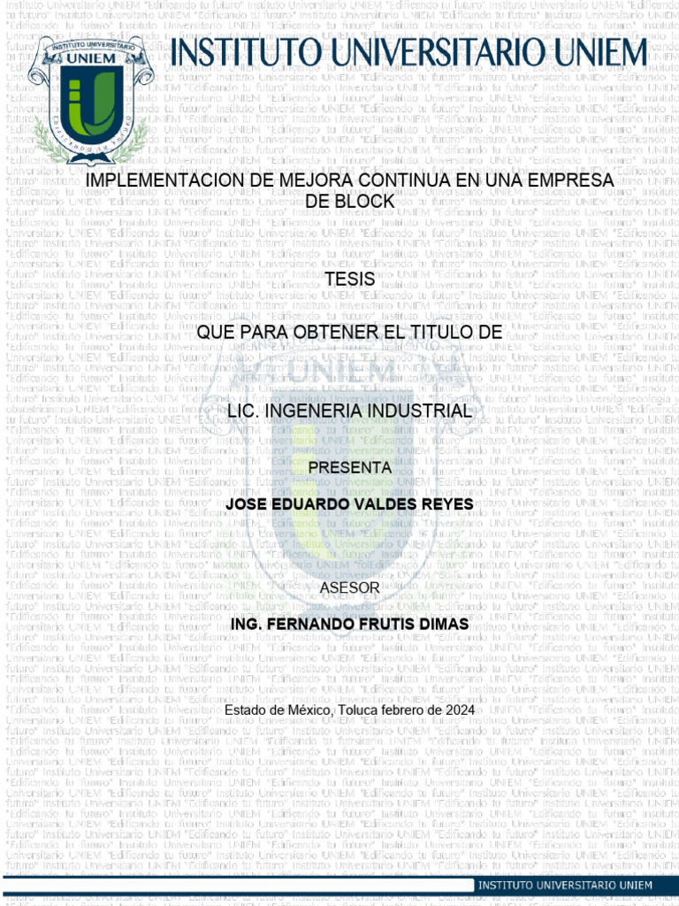 UNIEM-Portada-Tesis-Licenciatura 2°-4-1 | PDF | Business | Cemento