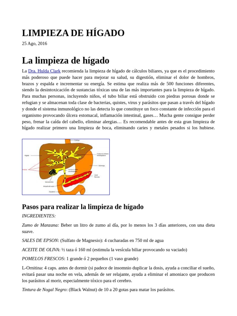 Limpieza de higado dra. Hulda Clark | PDF | Bilis | Hígado