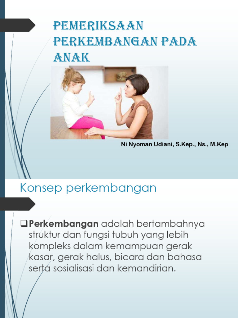 Pemeriksaan Perkembangan Anak Ddst Dan Sdidtk Wn Pdf