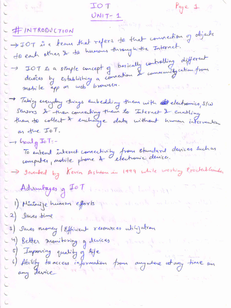 Iot Unit 1 Notes | PDF